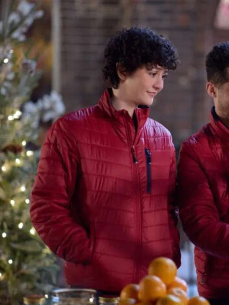 Katie Findlay The 5-Year Christmas Party 2024 Red Jacket – Edison Jacket
